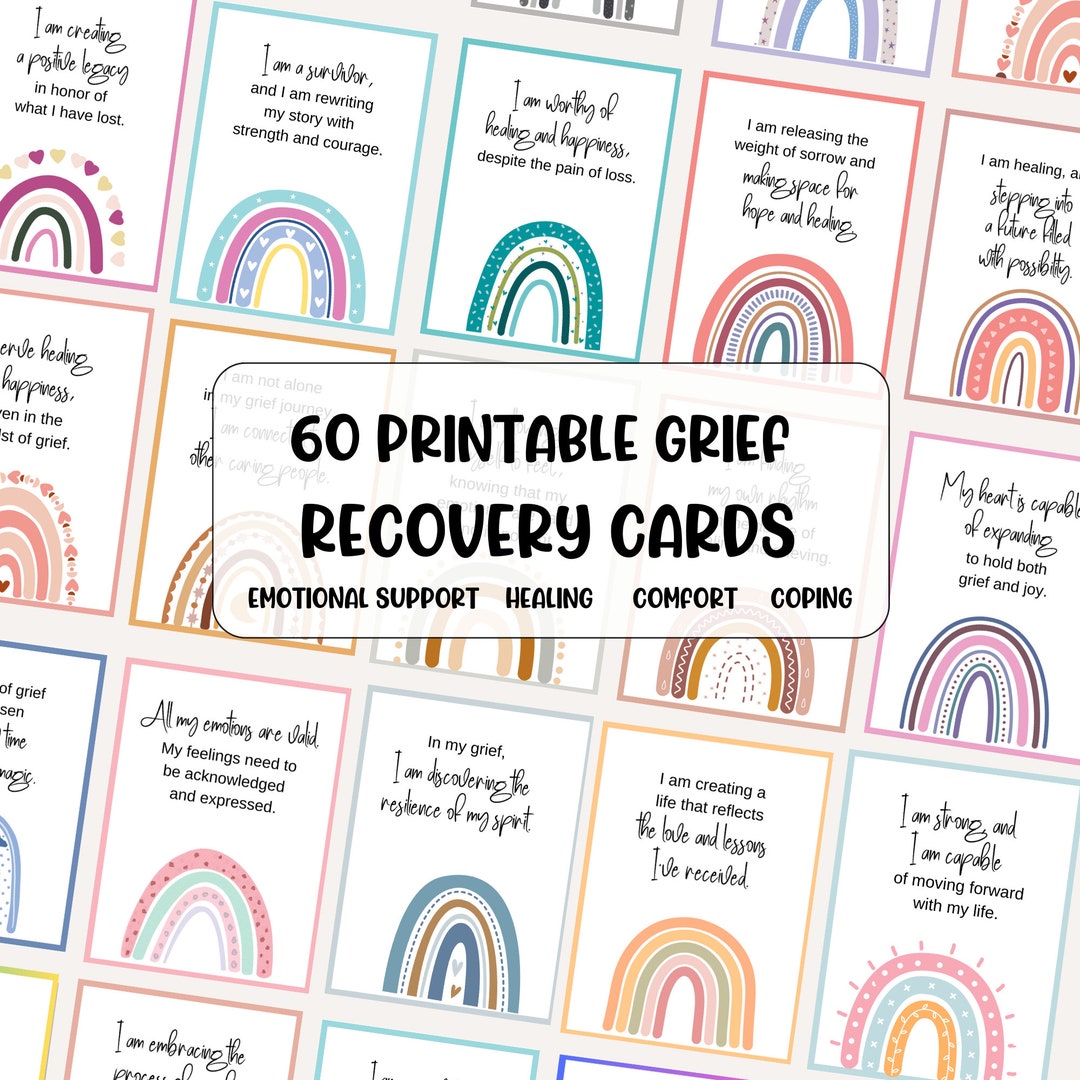 60 Grief and Loss Affirmation Cards. Recovery Card Deck. Heartbreak or ...