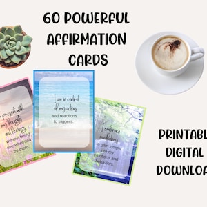 60 DBT Affirmation Cards. Positive Printable Card Deck. Digital ...