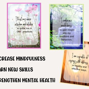 60 DBT Affirmation Cards. Positive Printable Card Deck. Digital ...