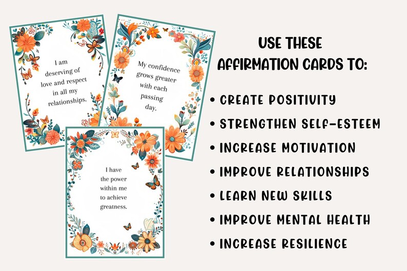 60 Boho Affirmation Cards Positive Flashcards, Inspiring Deck ...