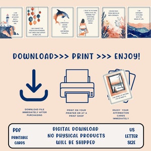 60 Positive Affirmation Cards Printable Encouragement Flashcards ...