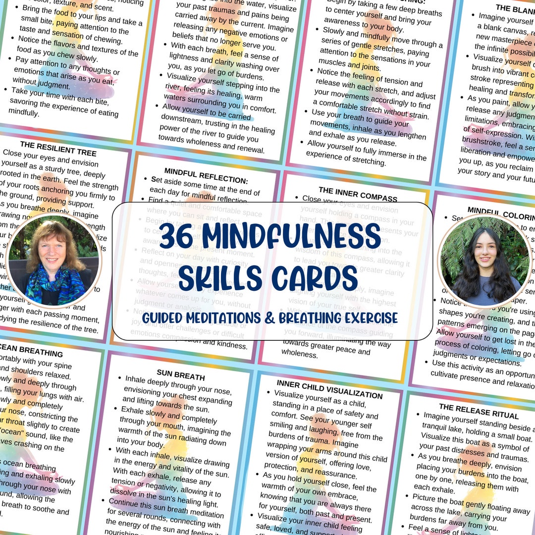 36 Mindfulness Cards Guided Meditation Scripts Gift for Her Breathing ...