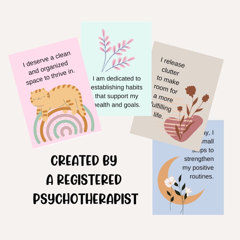 60 Declutter Affirmation Cards Home Organization Affirmations Cleaning ...