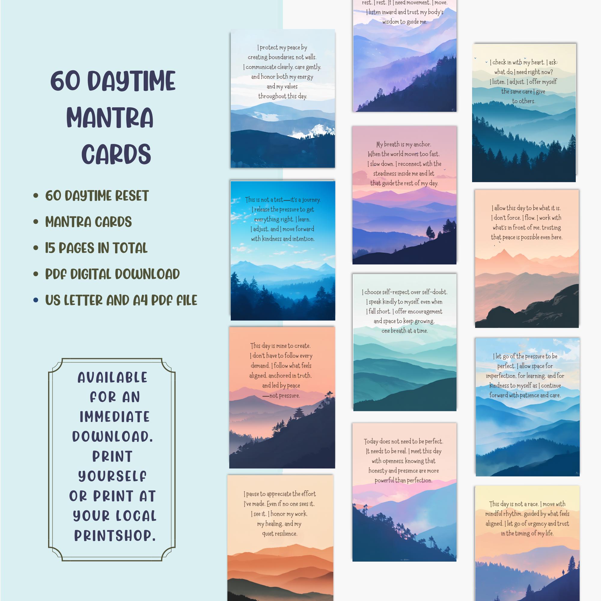 Daily Affirmation Cards Mental Health Affirmations Printable Self Help ...