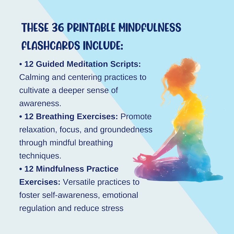 36 Mindfulness Cards Guided Meditation Scripts Gift for Her Breathing ...