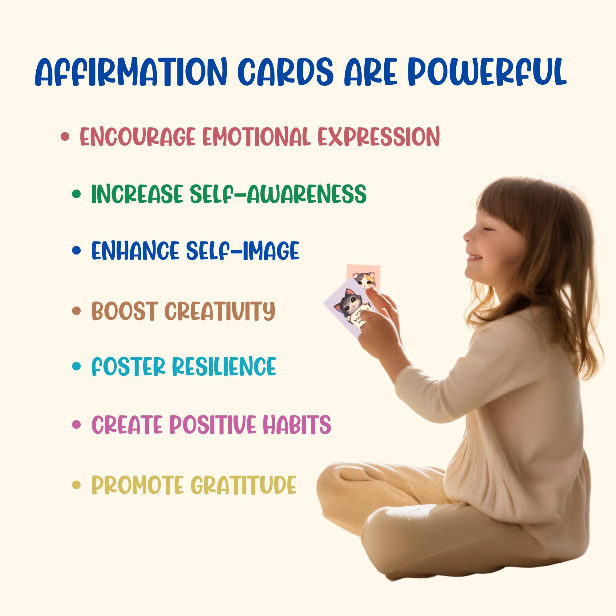 44 Personalized Affirmation Cards for Kids Cat Lover Affirmations ...