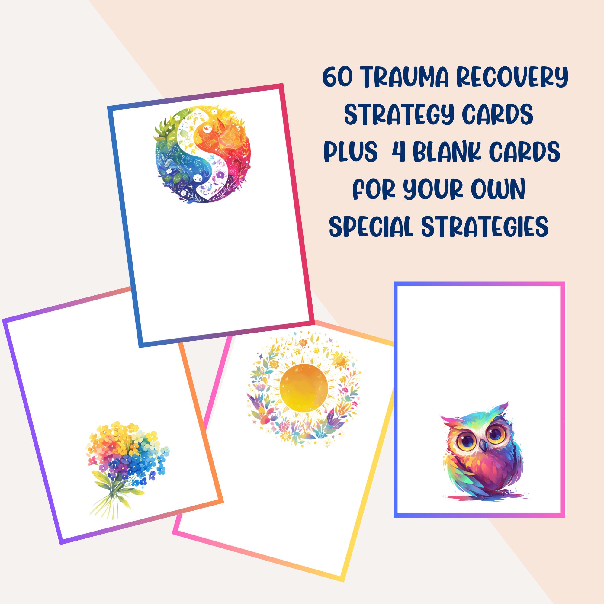 64 Trauma Recovery Strategy Cards. Recovery Flashcards for PTSD CPTSD ...