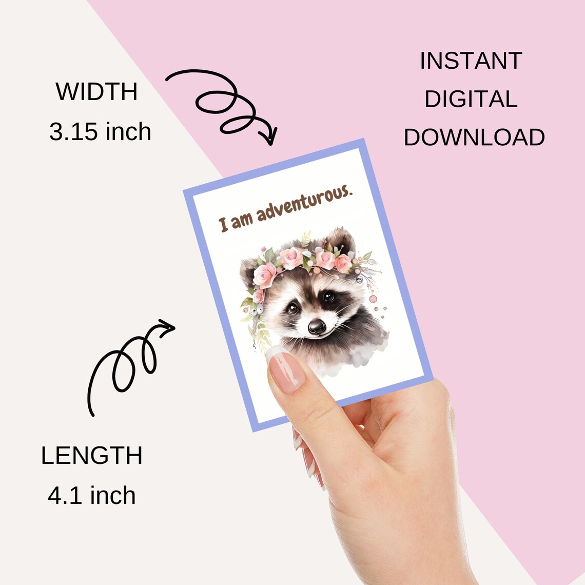 48 Kids Animal Affirmation Cards. Children's Positive Card Deck Self ...