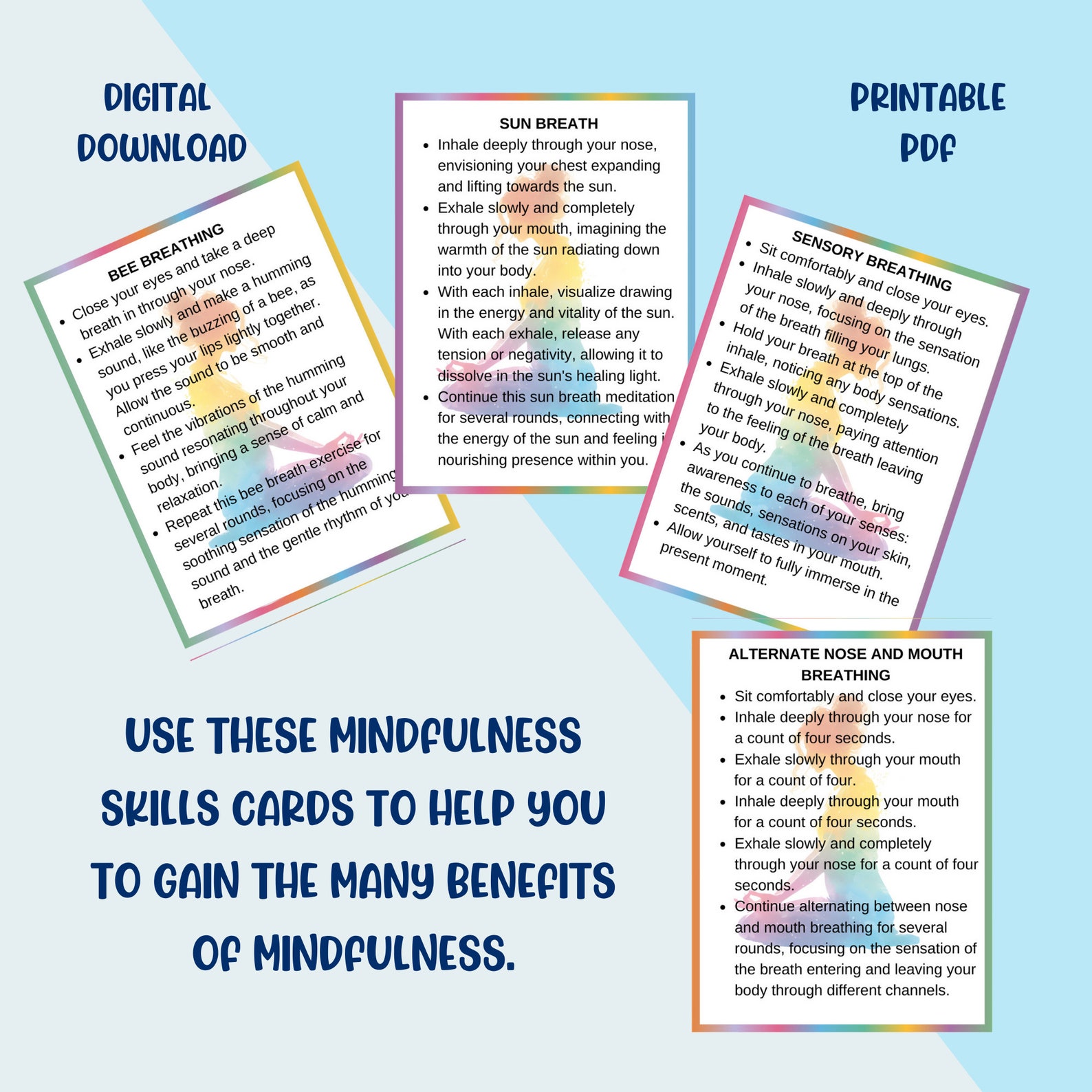 36 Mindfulness Cards Guided Meditation Scripts Gift for Her Breathing ...