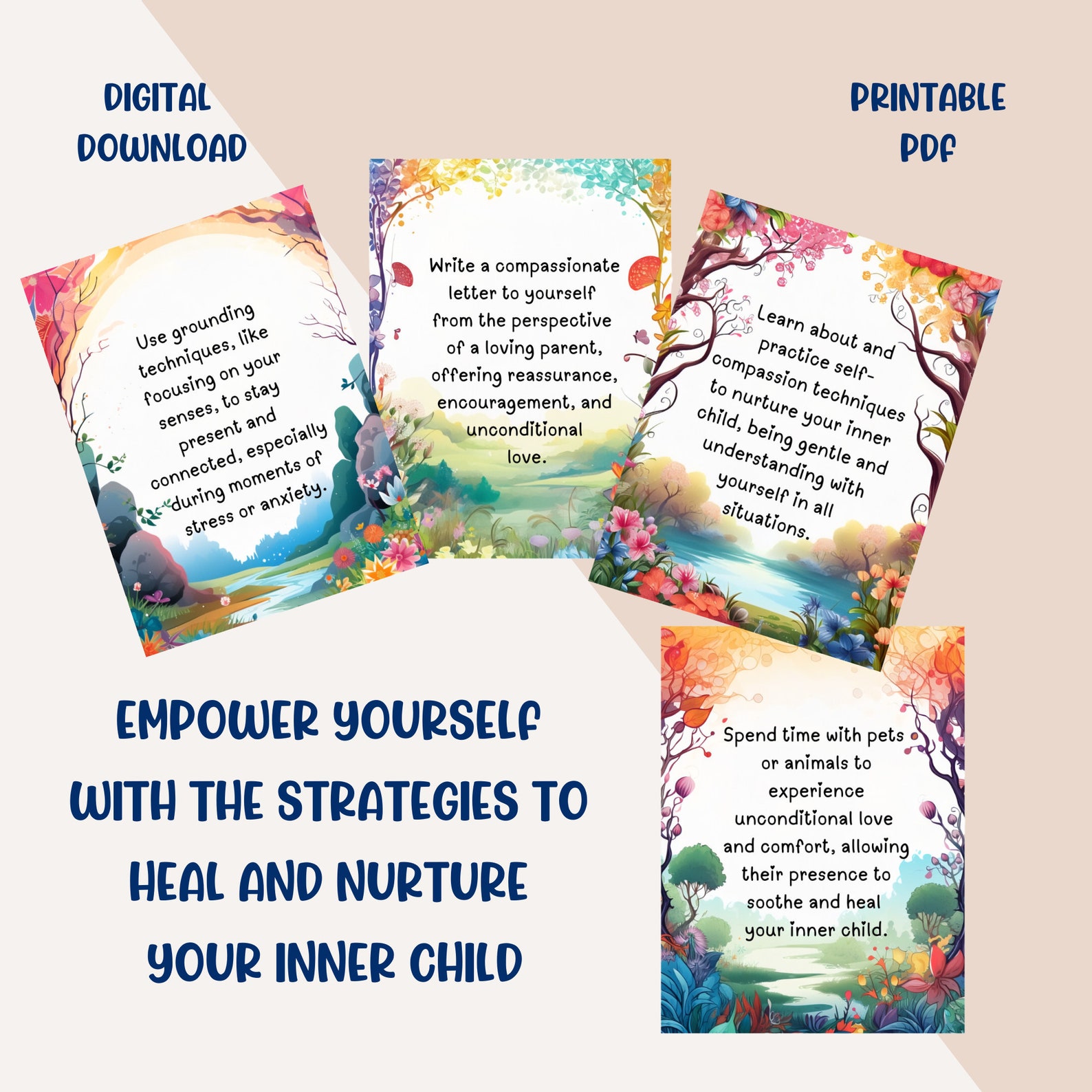 Heal Your Inner Child Strategy Cards Childhood Trauma Recovery Adverse ...