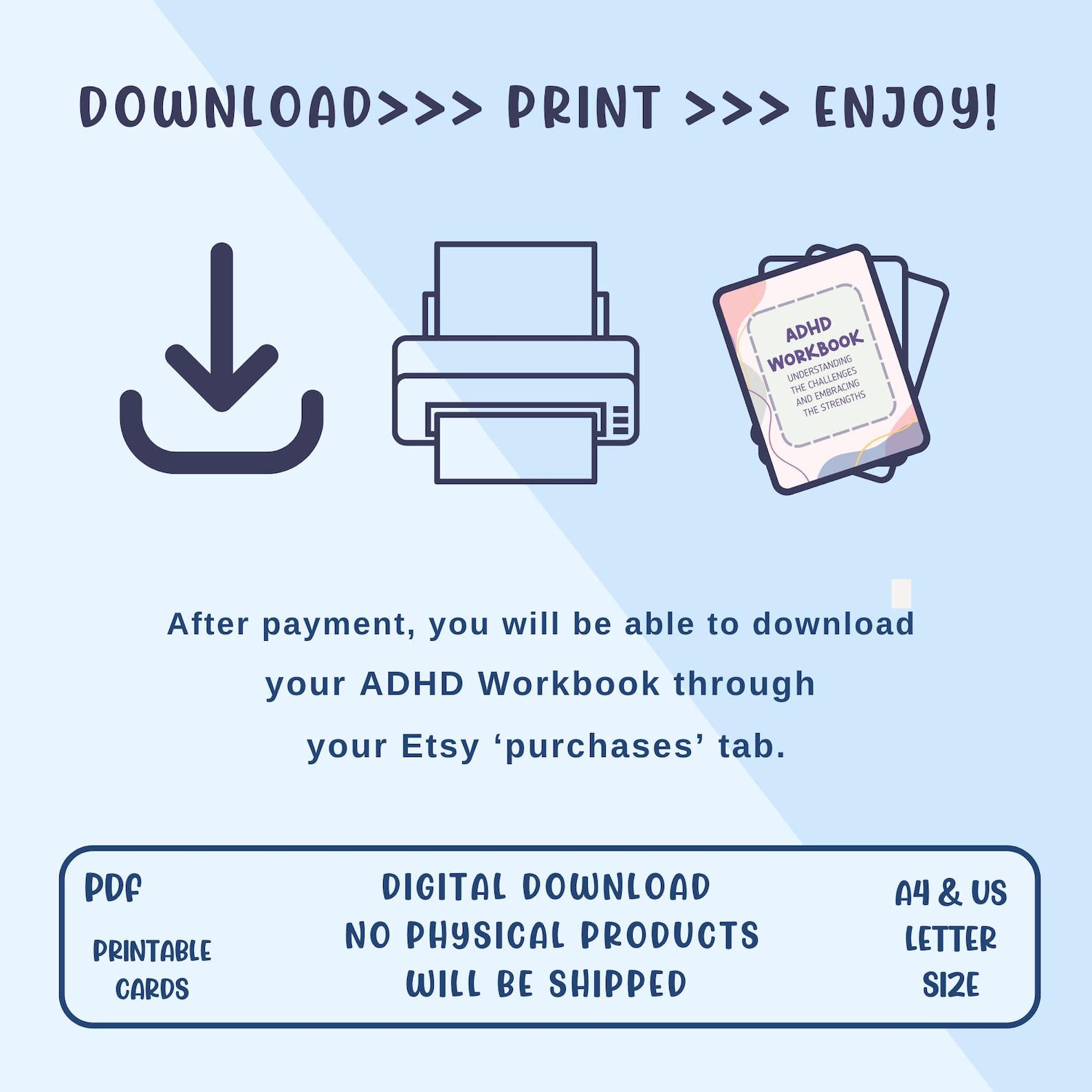 ADHD Journal Printable ADHD Adult Workbook Neurodivergent Attention ...
