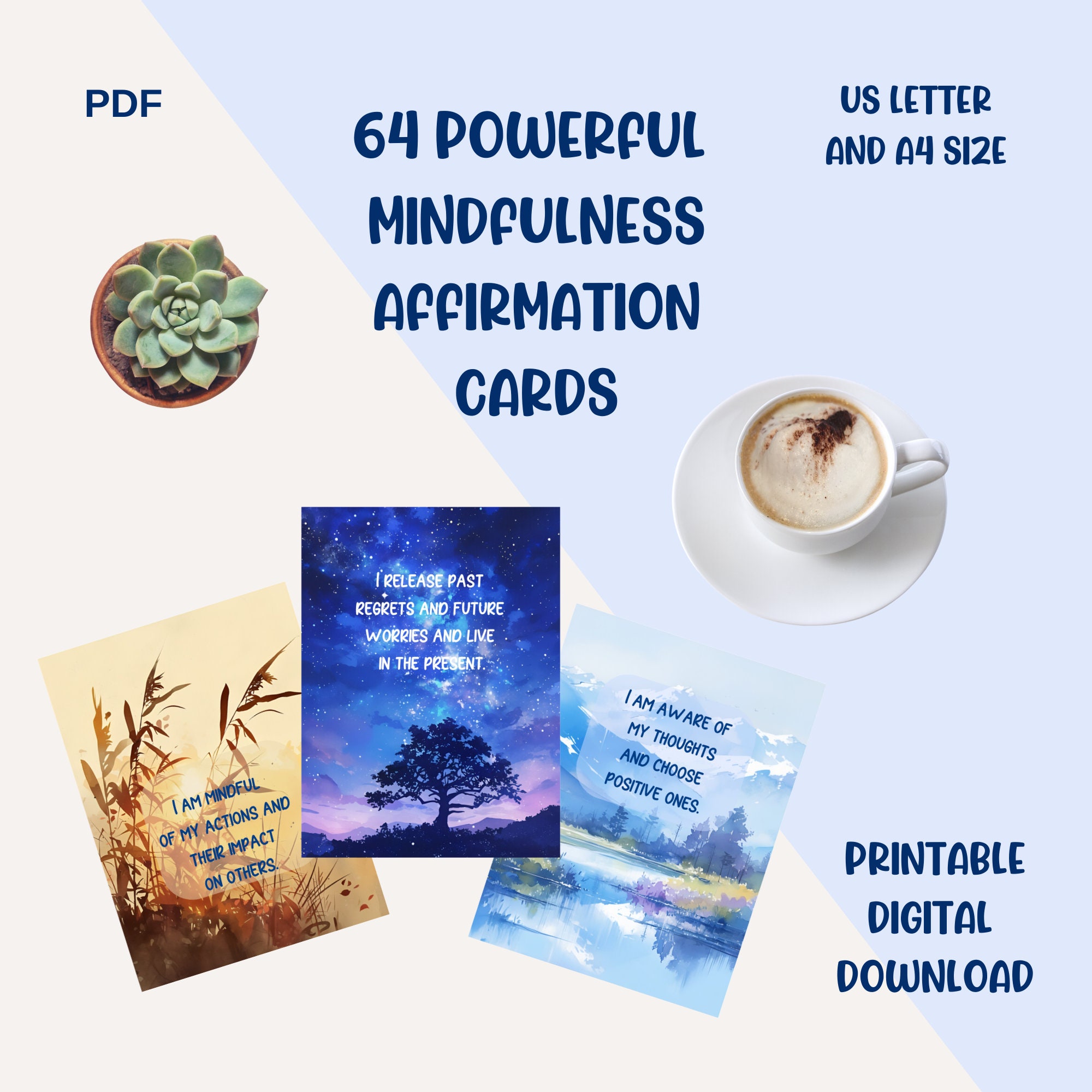 Mindfulness Affirmation Cards. Mental Health Affirmations Coping Card ...