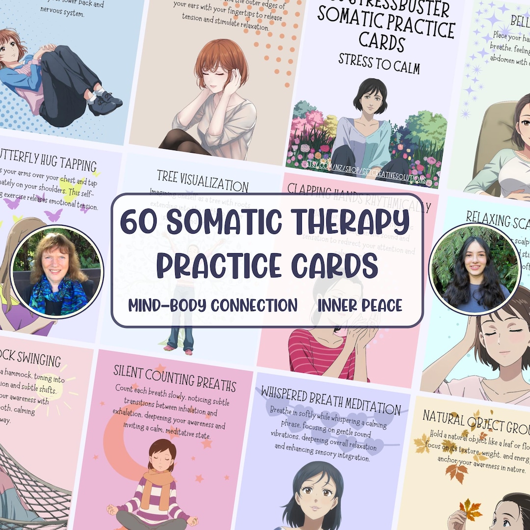 60 Somatic Therapy Practice Cards Stress Relief Coping Skills Nervous ...