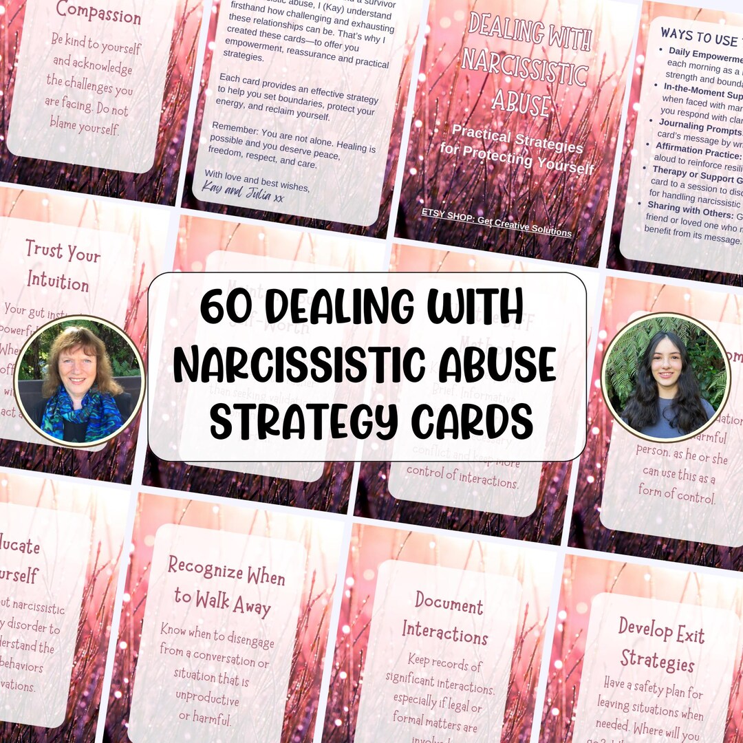 60 Dealing With Narcissism Strategy Cards Narcissist Survivor Healing ...