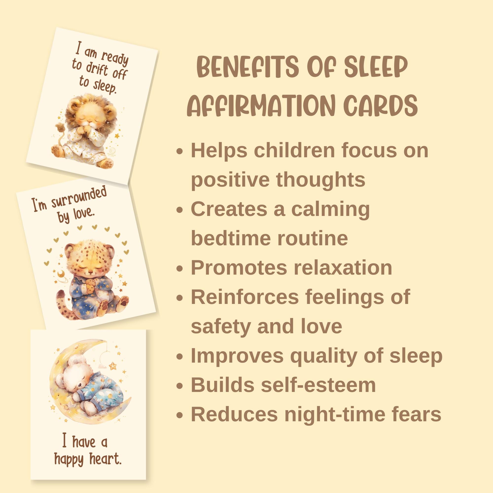 Kid's Sleep Affirmation Cards Printable Sleep Affirmations for Children ...