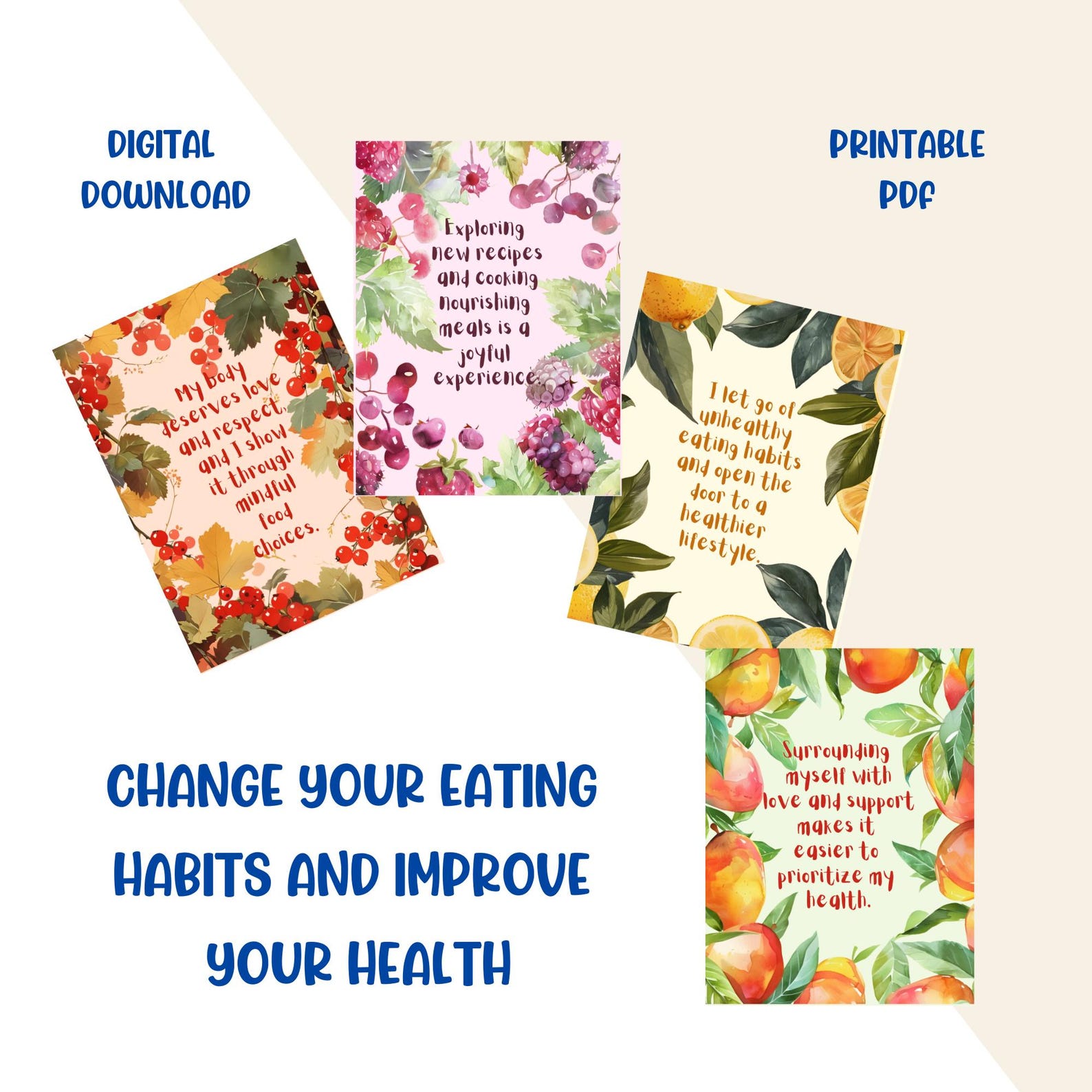 40 Healthy Eating Affirmation Cards Mindful Eating Affirmations Healthy ...