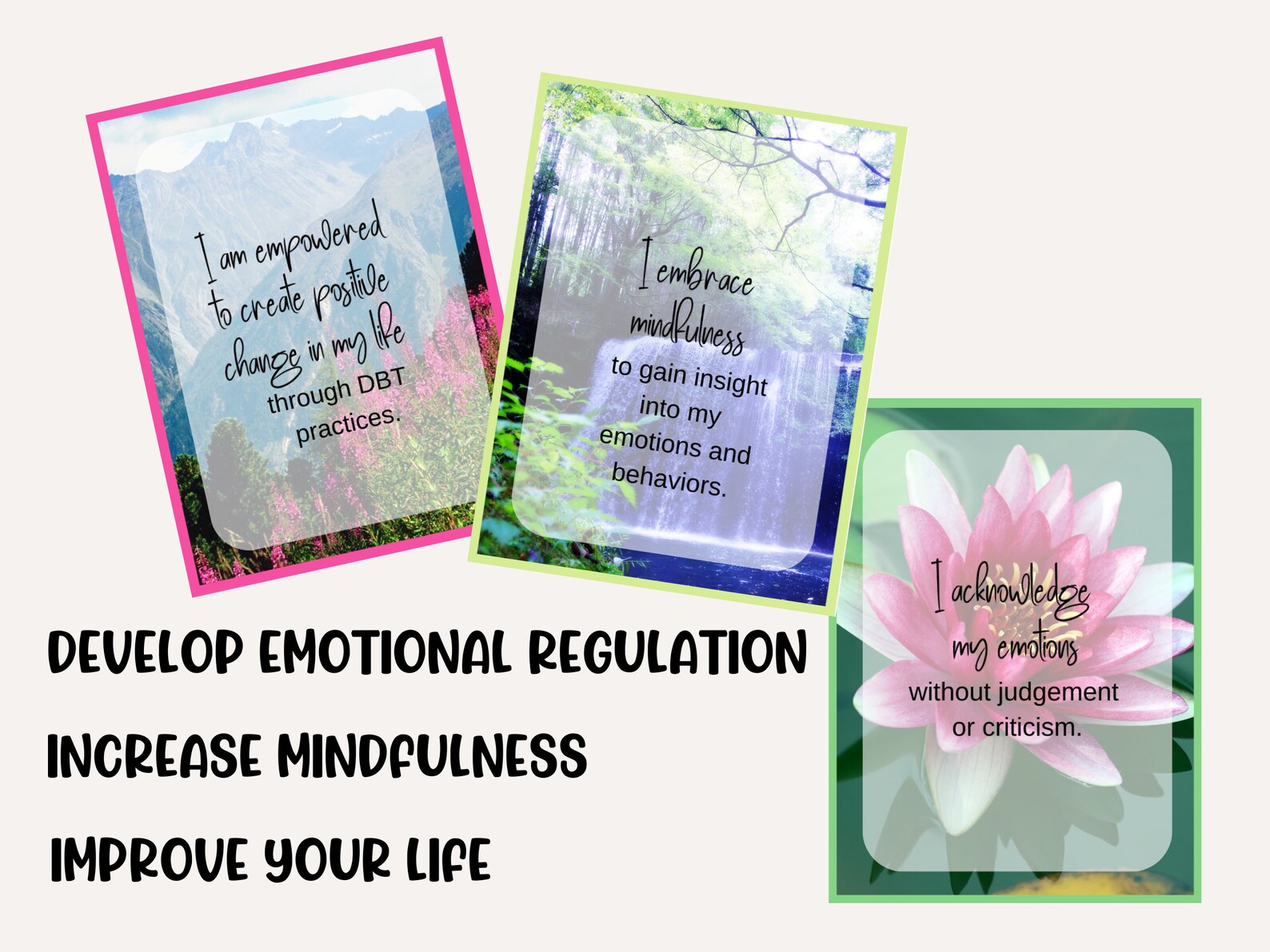 60 DBT Affirmation Cards. Positive Printable Card Deck. Digital ...