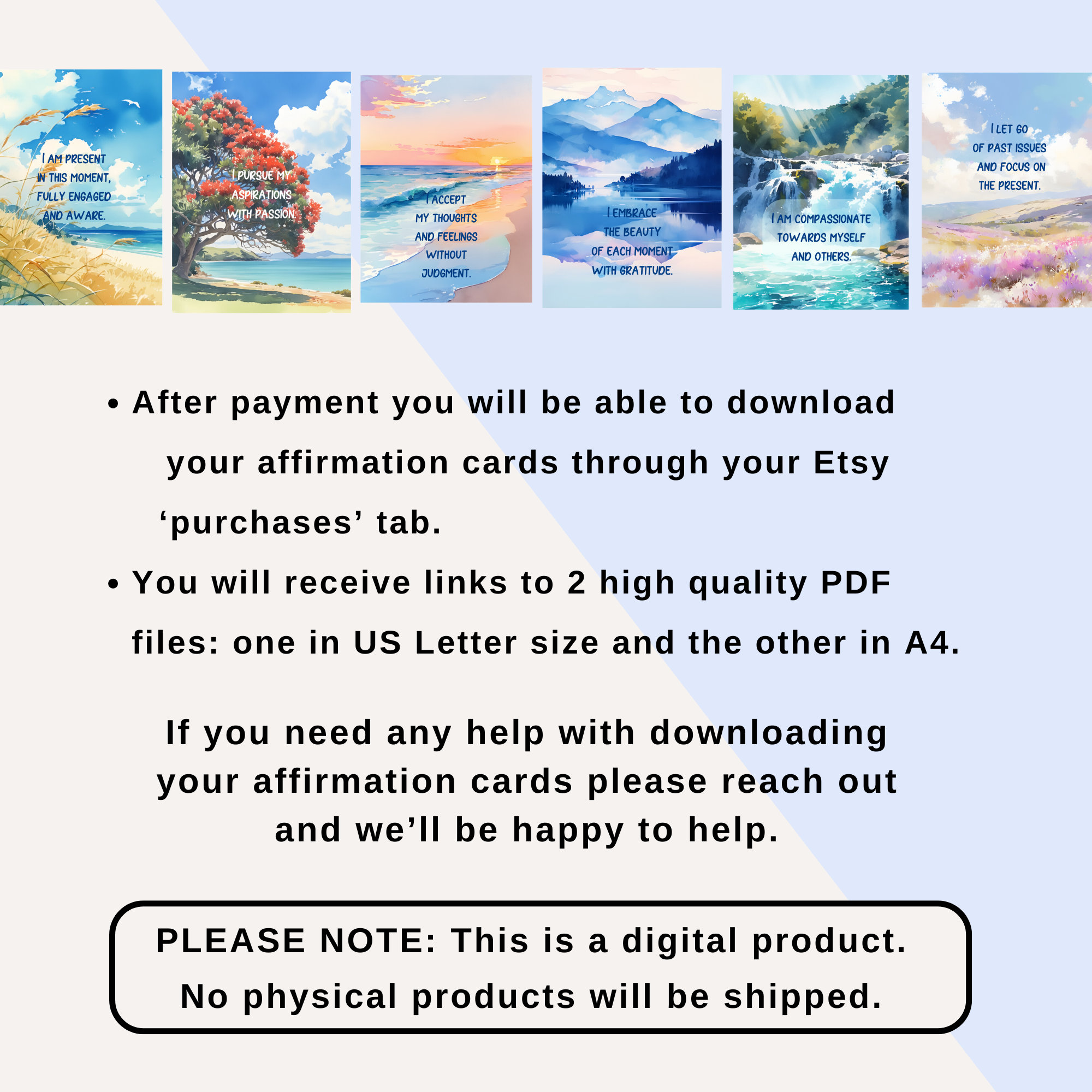 Mindfulness Affirmation Cards. Mental Health Affirmations Coping Card ...