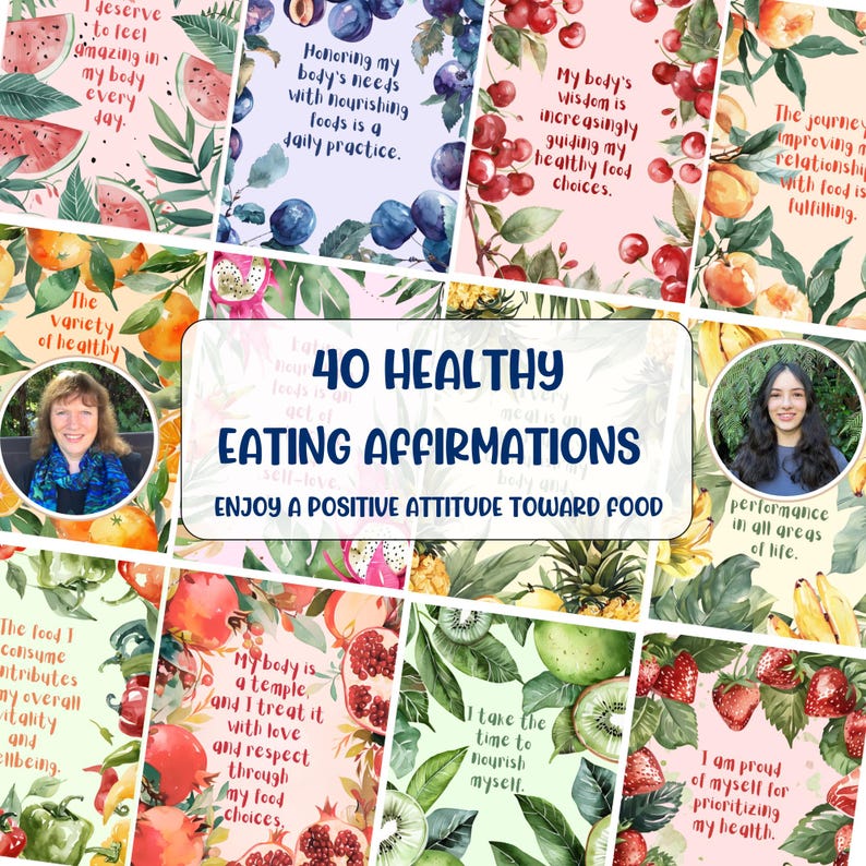 40 Healthy Eating Affirmation Cards Mindful Eating Affirmations Healthy ...