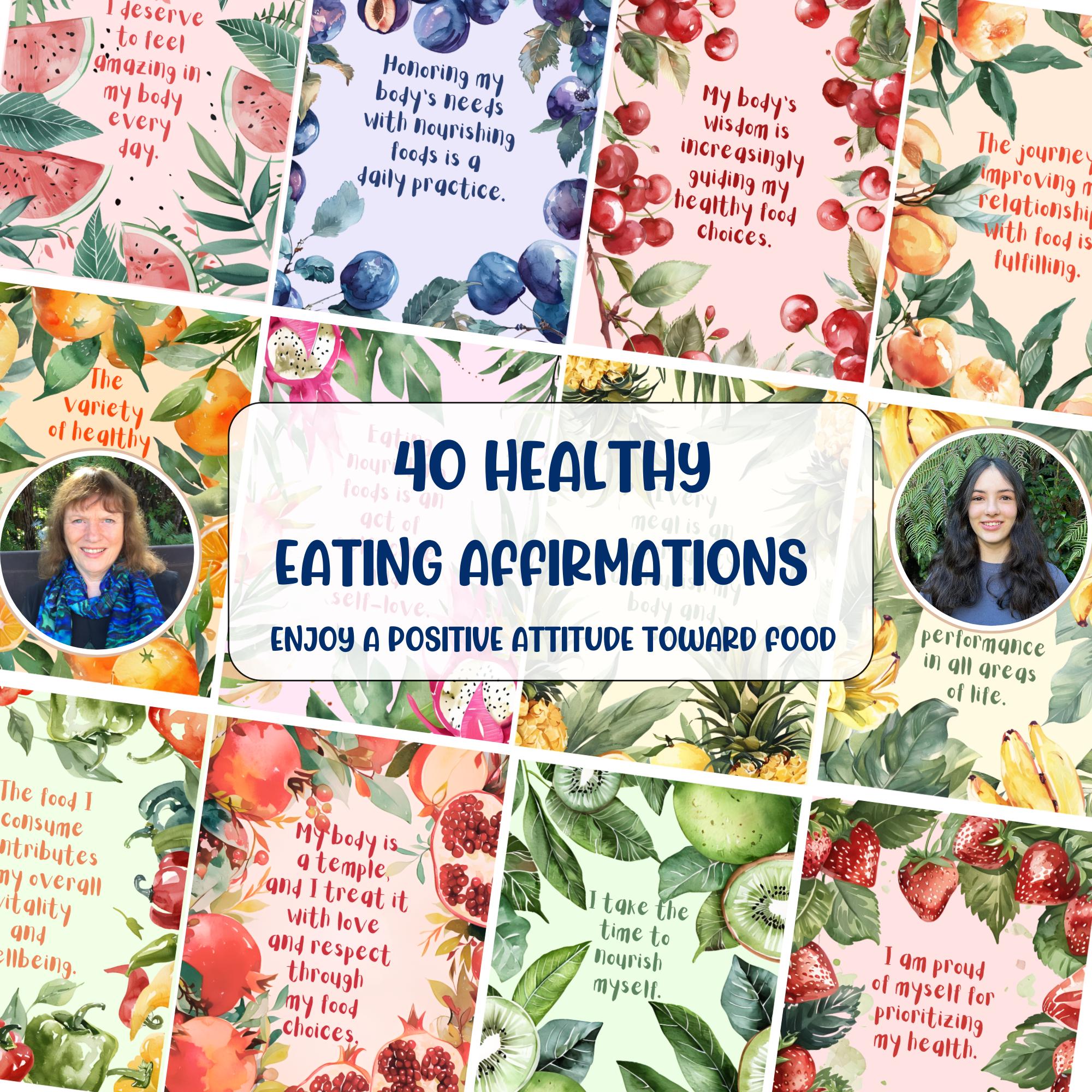 40 Healthy Eating Affirmation Cards Mindful Eating Affirmations Healthy ...