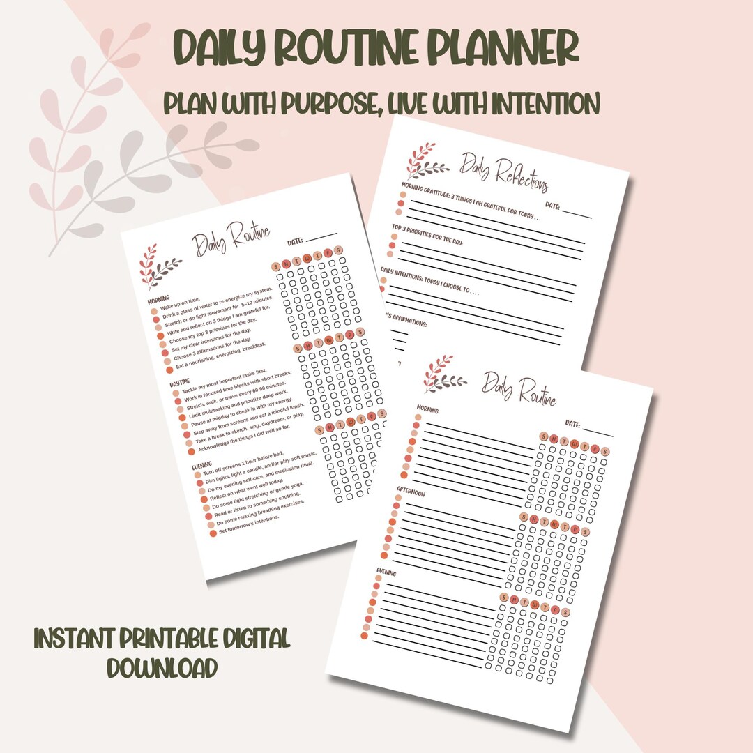 Daily Routine Planner Weekly Planner Printable Checklists ADHD Daily ...