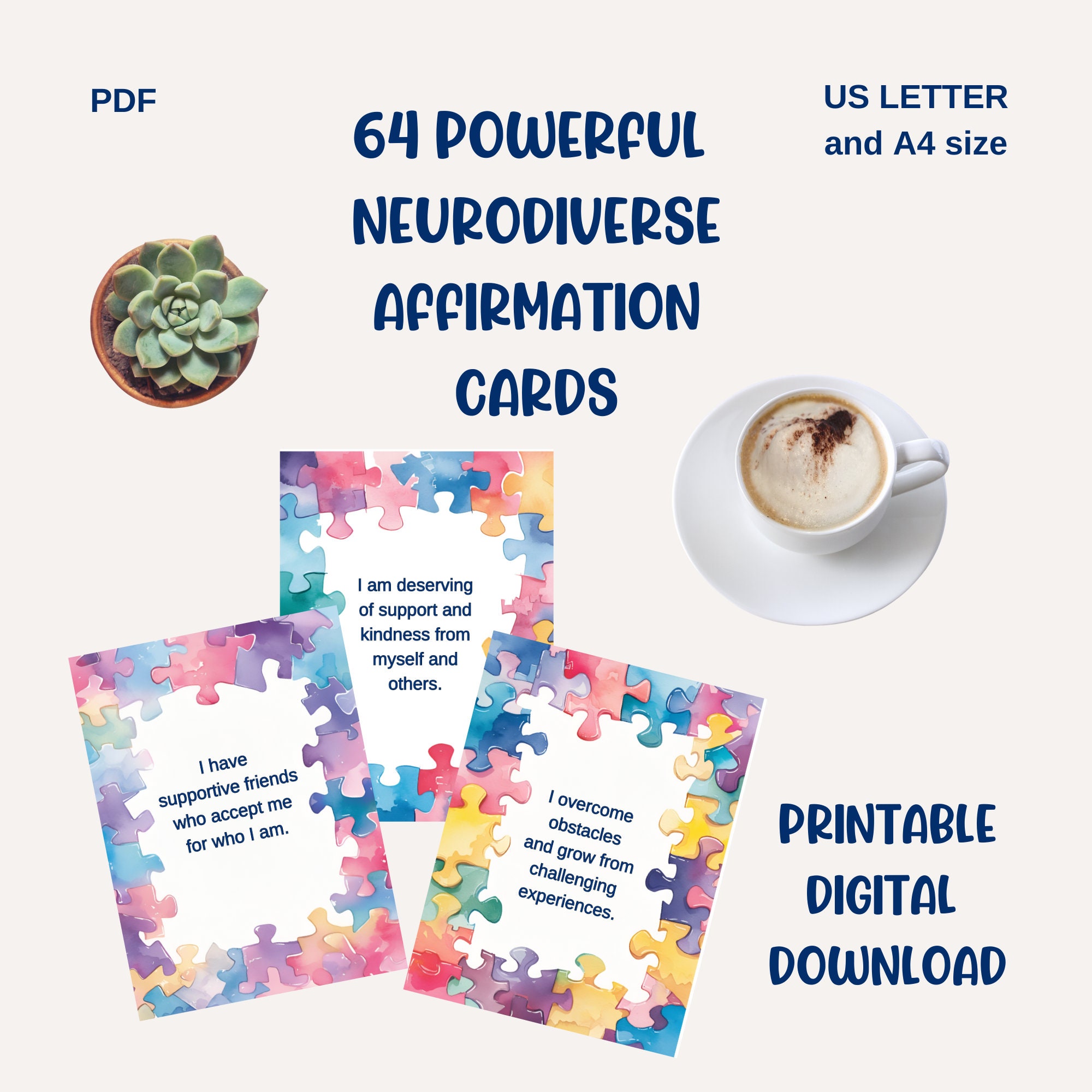 64 Neurodivergent Affirmation Cards ADHD Autism Neurodiversity Deck ...