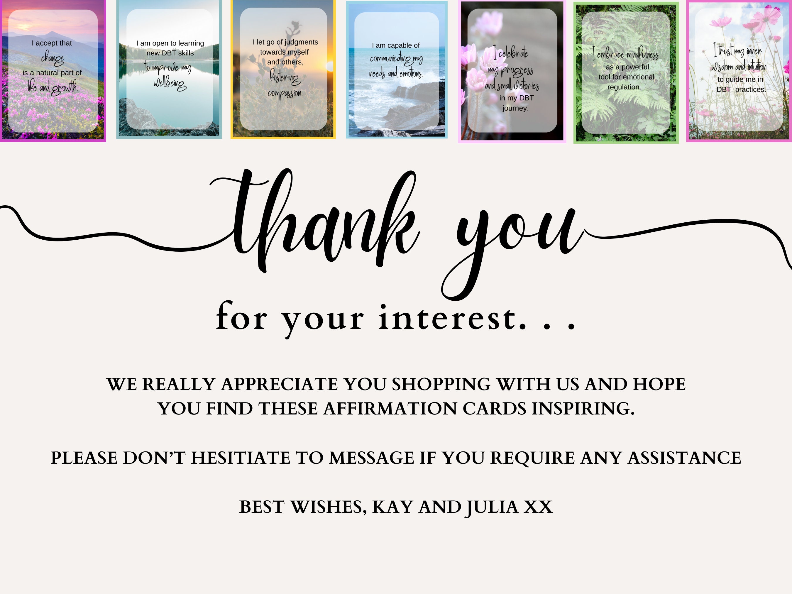 60 DBT Affirmation Cards. Positive Printable Card Deck. Digital ...