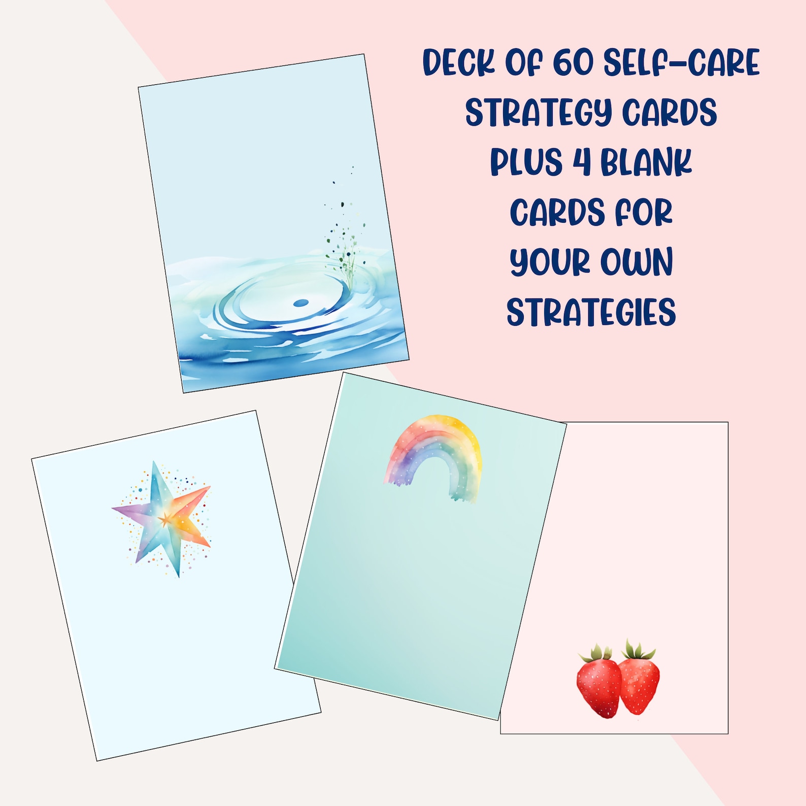 64 Self-care Strategy Cards Printable Mindfulness Flashcards Gift for ...