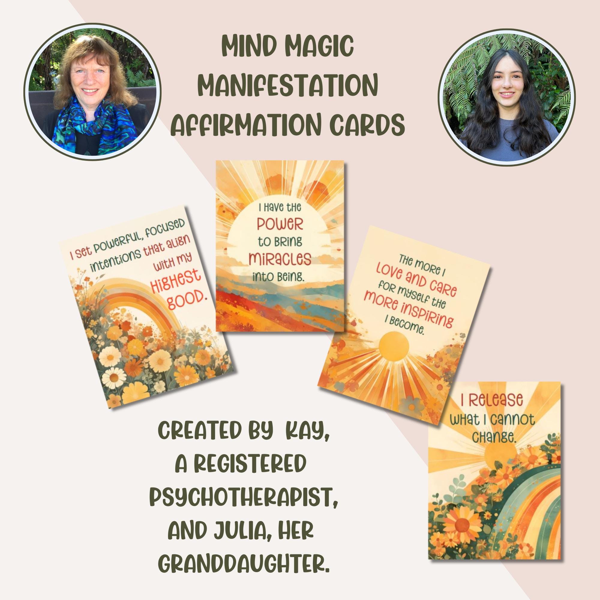 64 Manifestation Affirmation Cards Spiritual Growth Mind Magic Cards ...