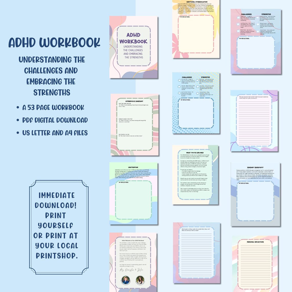 ADHD Journal Printable ADHD Adult Workbook Neurodivergent Attention ...