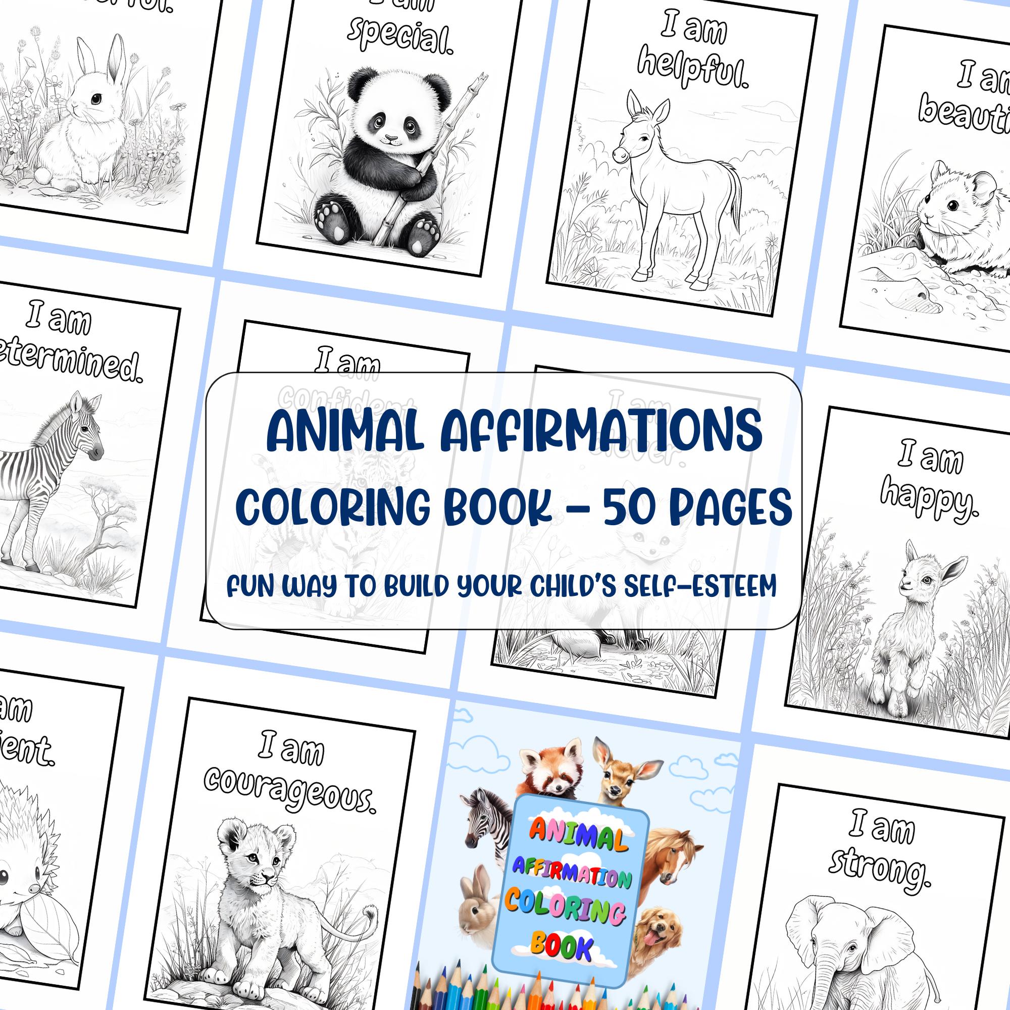 Animal Affirmation Coloring Book for Kids Positive Affirmations for ...