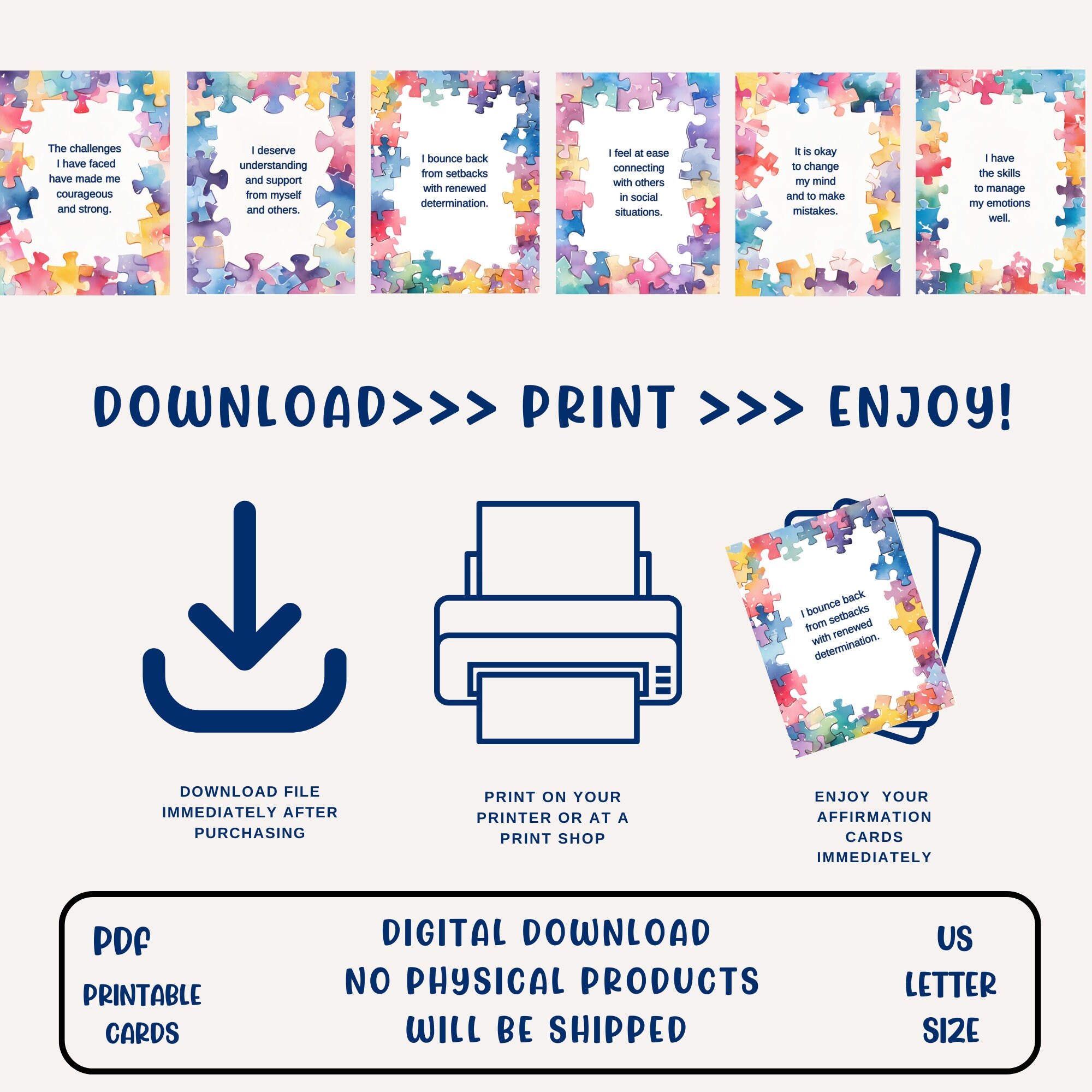 64 Neurodivergent Affirmation Cards ADHD Autism Neurodiversity Deck ...