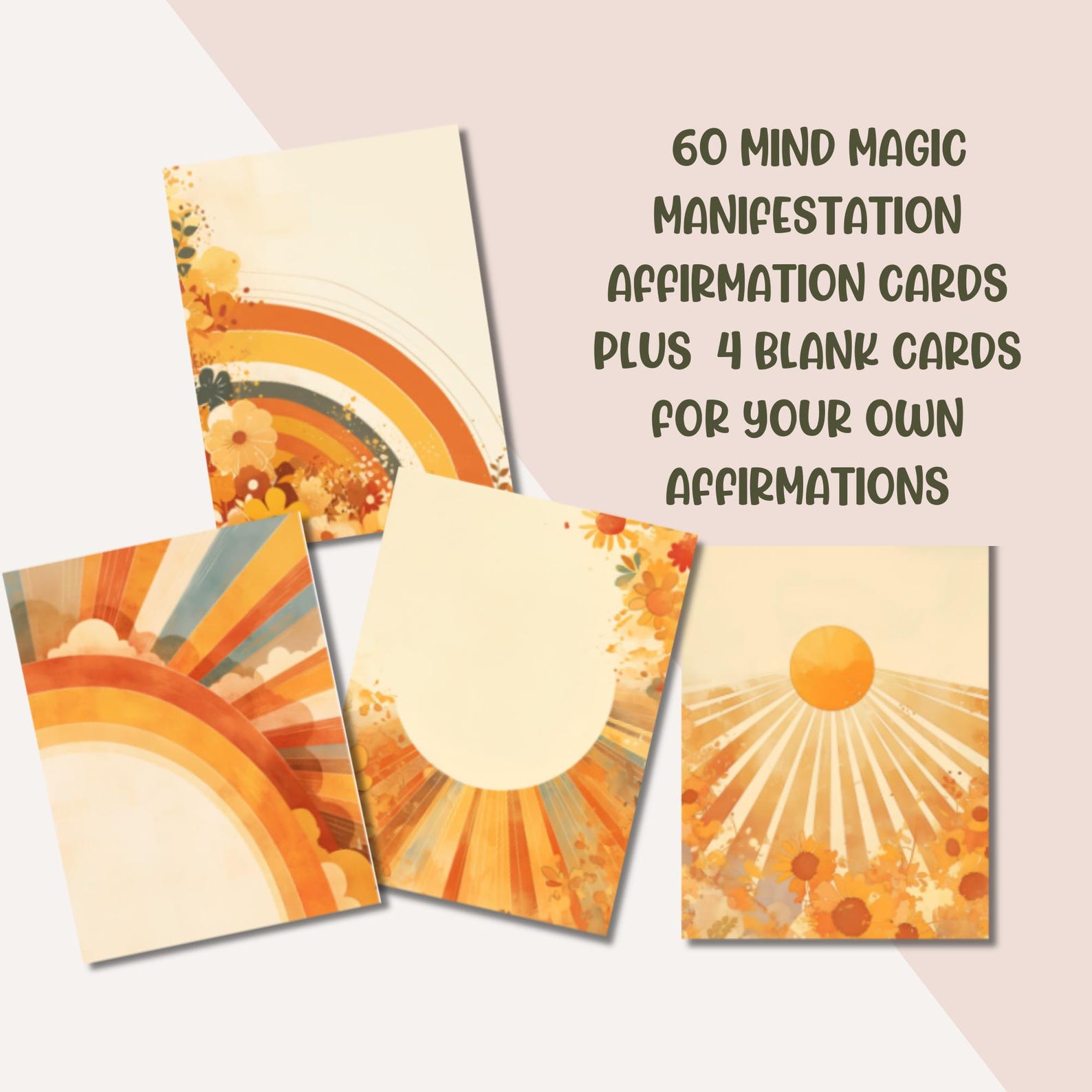 64 Manifestation Affirmation Cards Spiritual Growth Mind Magic Cards ...