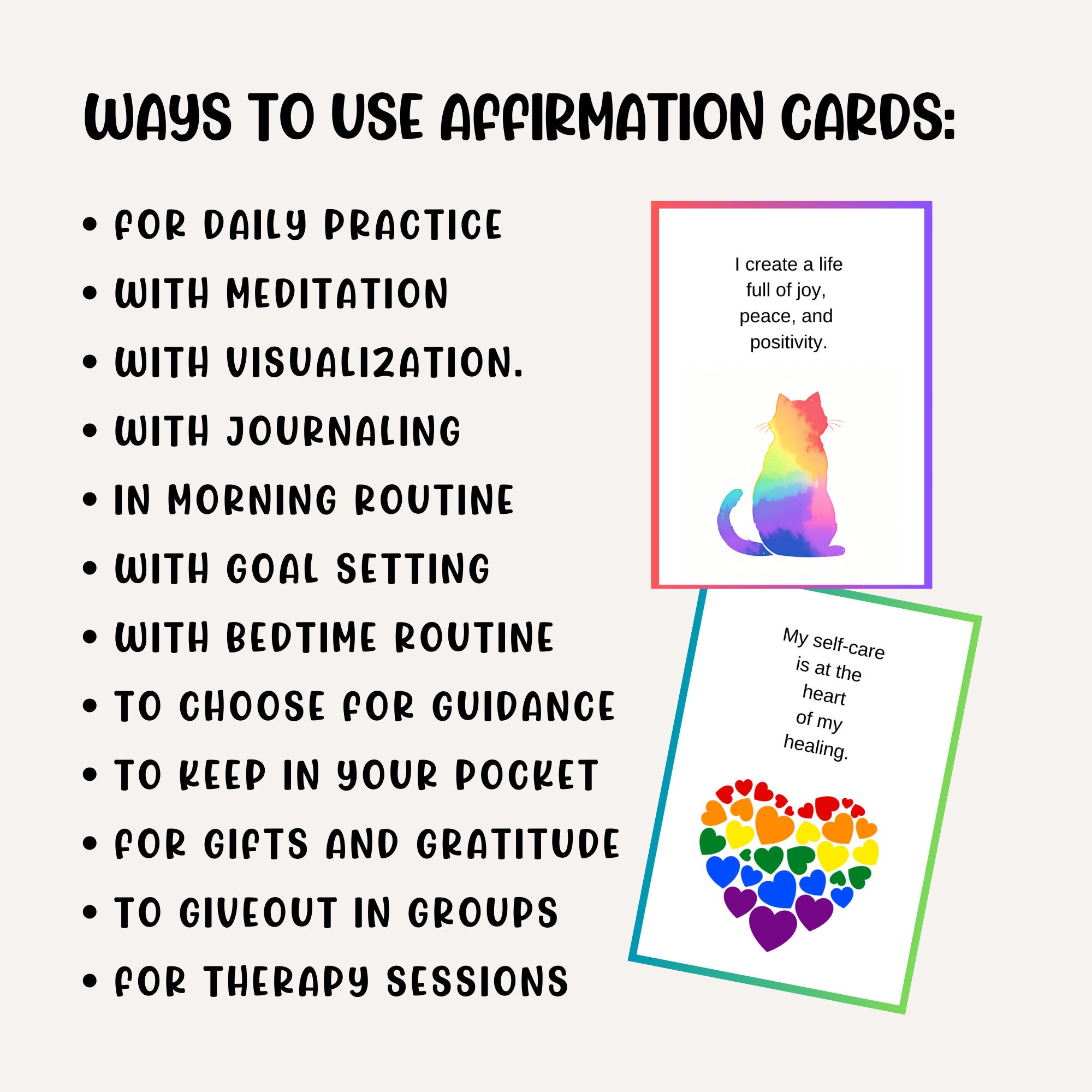 60 Trauma Recovery Affirmation Cards. Digital Download. Printable Card ...