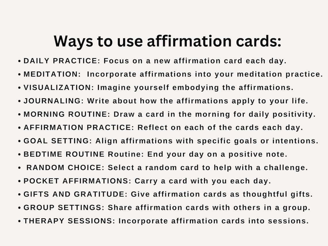 60 DBT Affirmation Cards. Positive Printable Card Deck. Digital ...