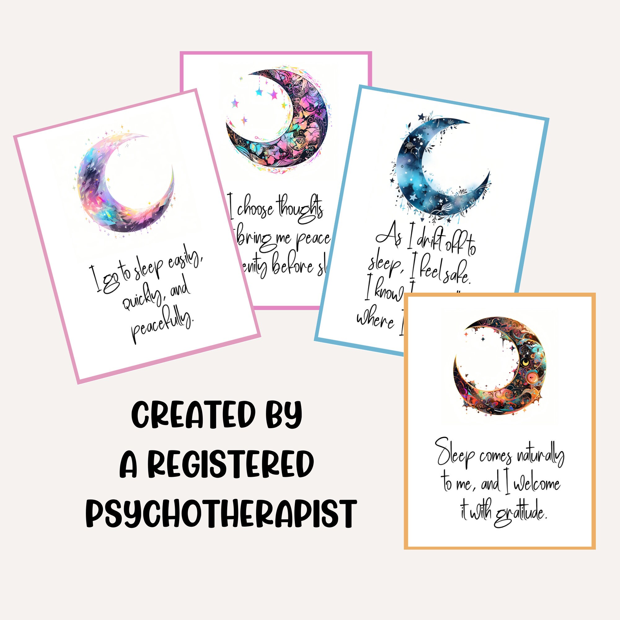 60 Sleep Affirmation Cards. Insomnia Improvement Help Deck. Rest ...