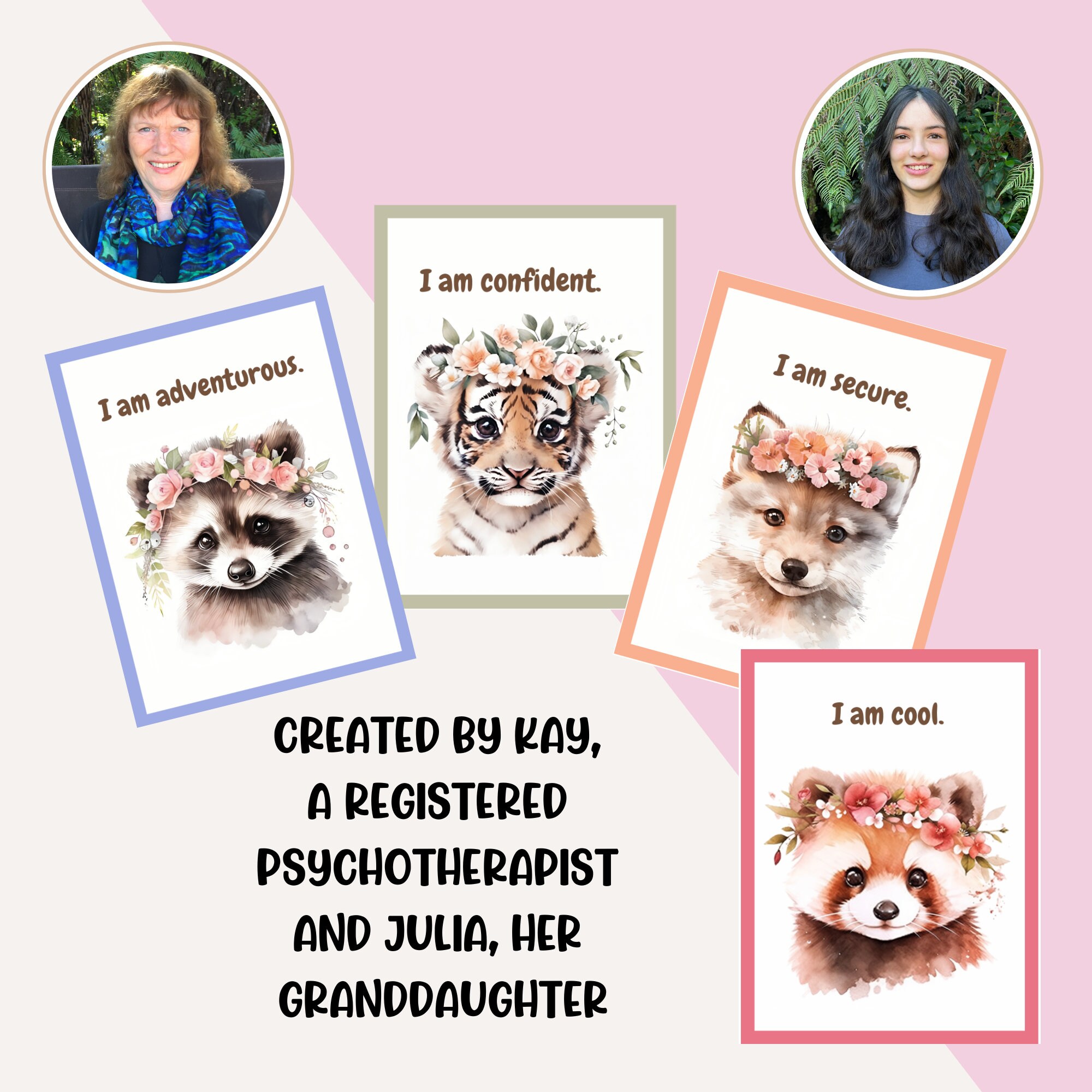 48 Kids Animal Affirmation Cards. Children's Positive Card Deck Self ...