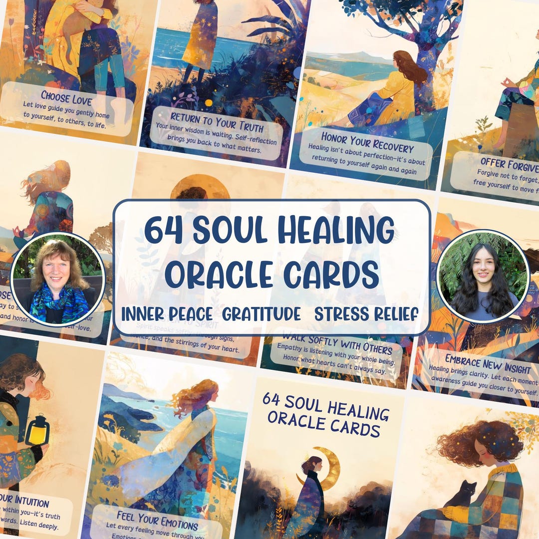 64 Soul Healing Oracle Cards Spiritual Guidance Cards Printable Oracle ...