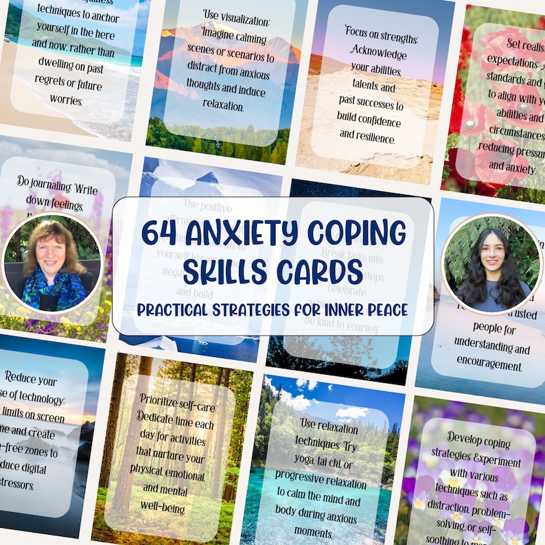 Anxiety Coping Skills Cards. Anxiety Relief Therapy Tools Mindfulness ...