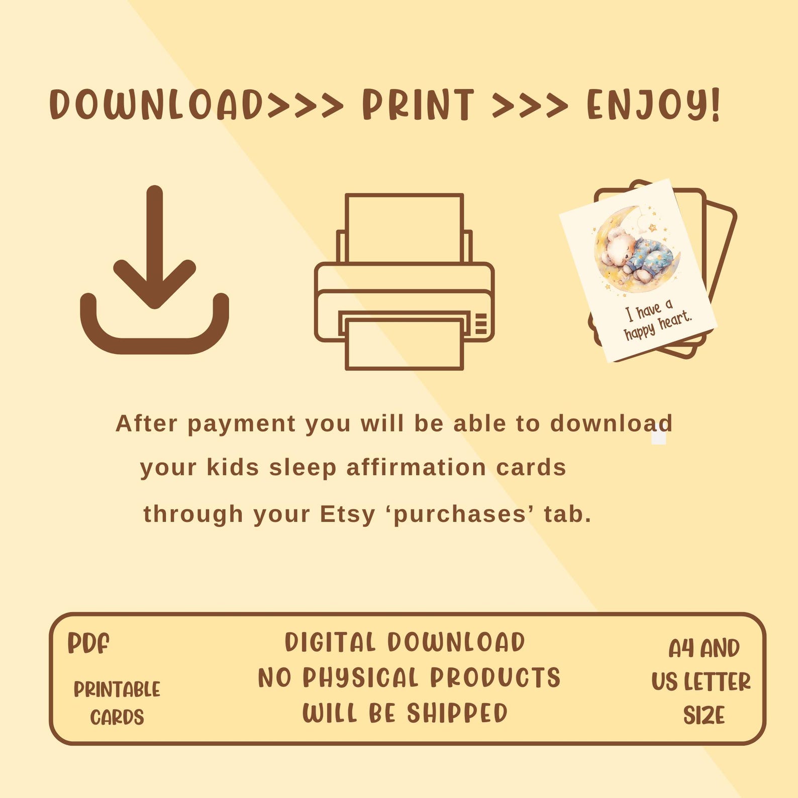 Kid's Sleep Affirmation Cards Printable Sleep Affirmations for Children ...