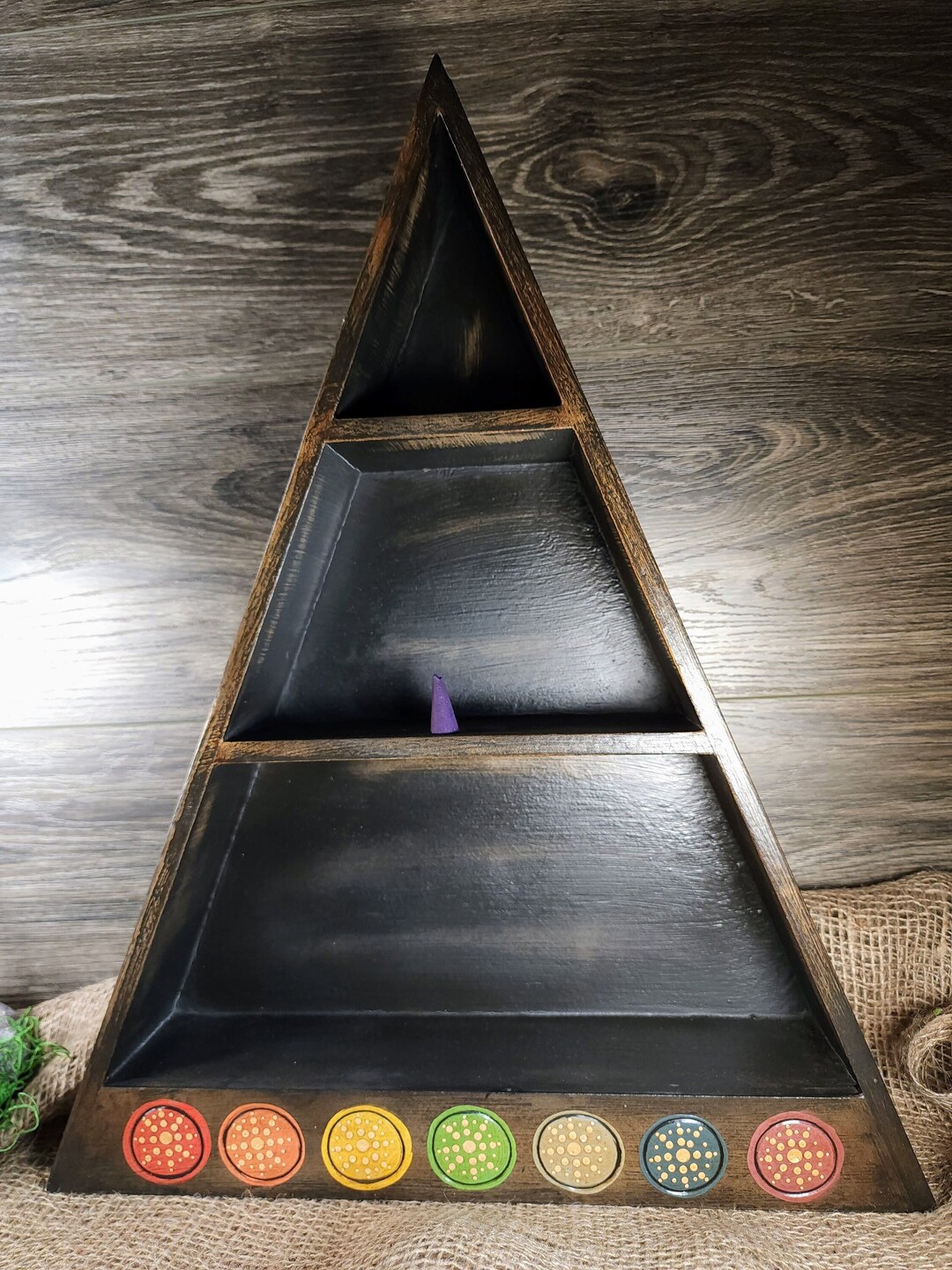 Chakra Wood Altar Shelf Crystal Shelf Witchy Home Decor Yoga Studio ...