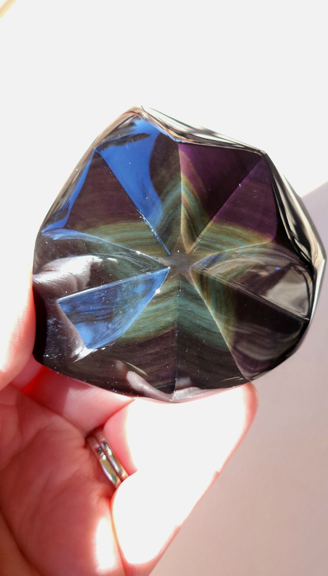 Gorgeous Rainbow Obsidian High Polish Shifty Green Blue Purple Sheen ...