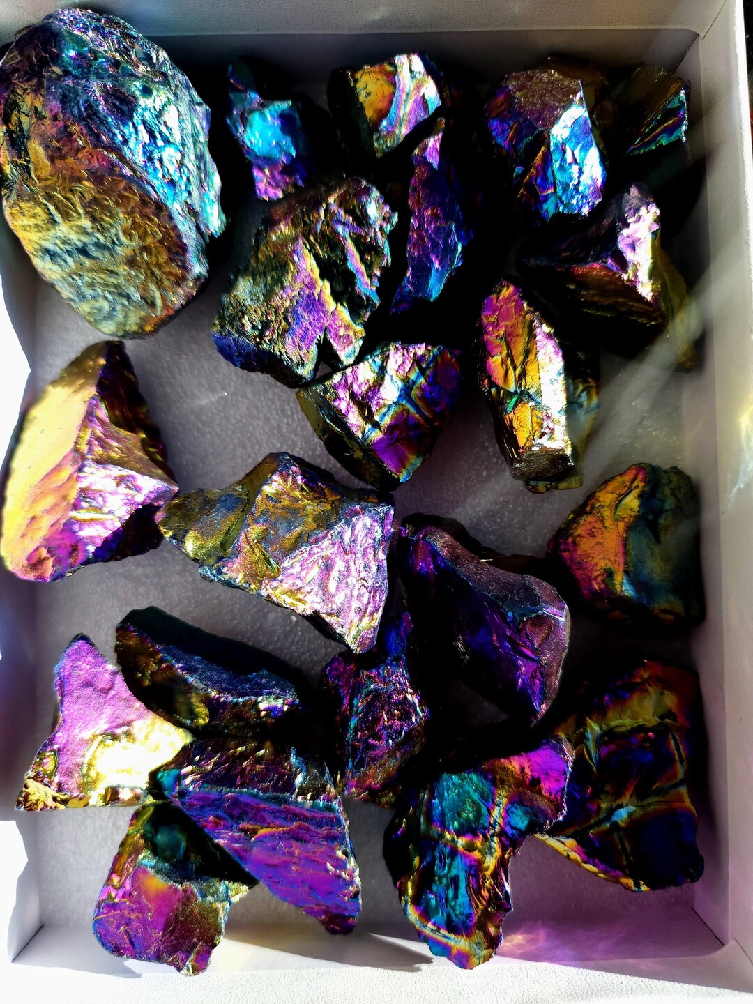 One (1) Alluring Titanium Rainbow Aura Quartz Gemstone Raw Healing ...