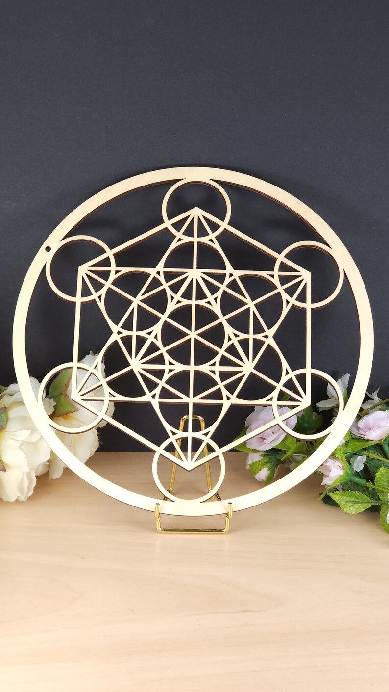 Wooden Metatron's Cube Crystal Grid Board | Unfinished Witch Pagan ...