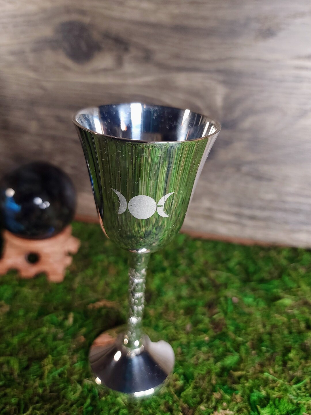 Triple Moon Silver Chalice Moon Magic Altar Supplies Pagan Altar ...
