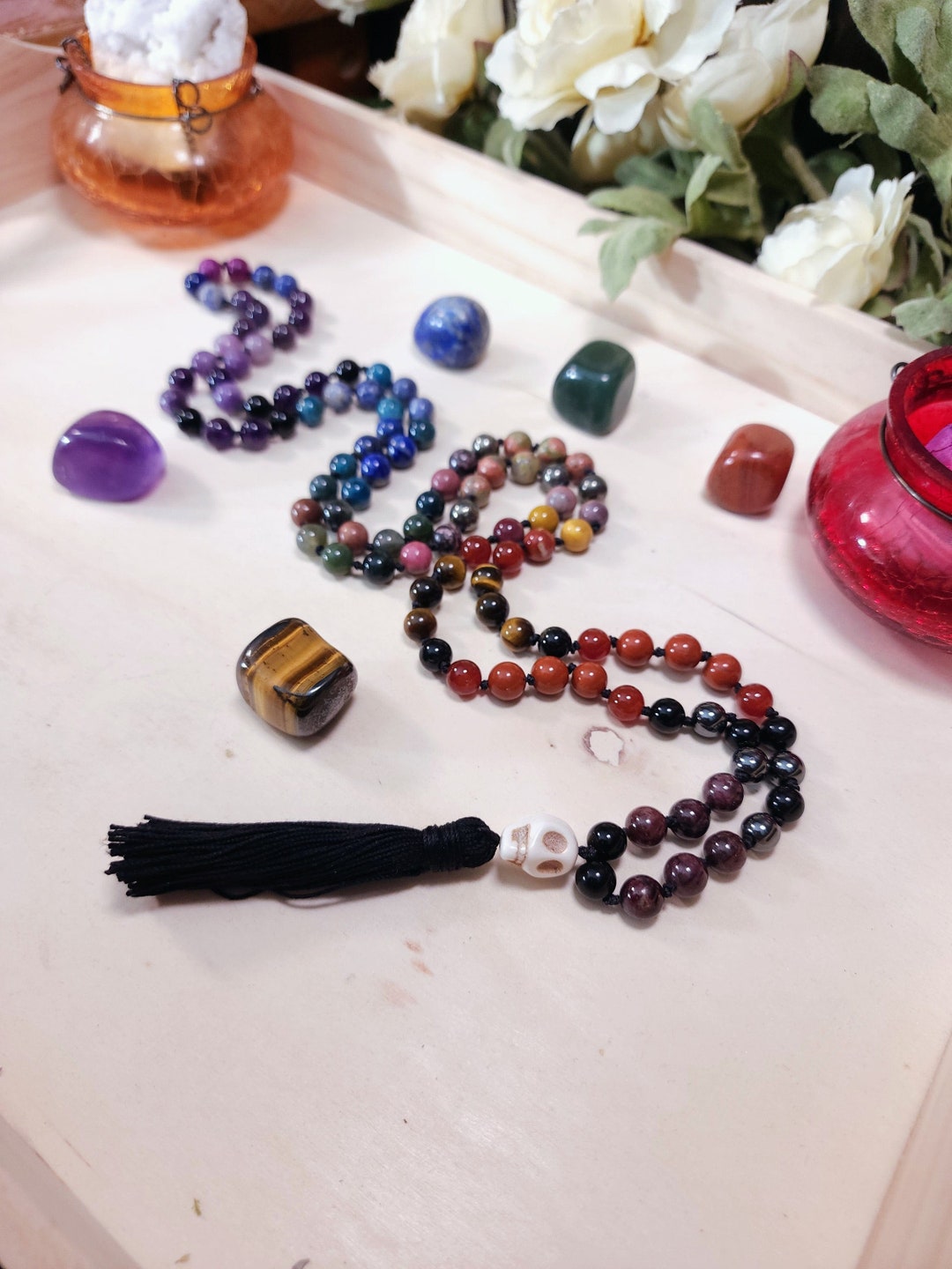 Gorgeous 7 Chakra Crystal Mala Ombre Gradient LGBTQ Moody Jewel Tone ...