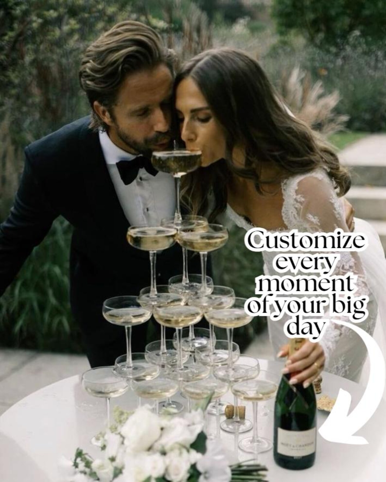 Wedding Day Champagne Label Cheers Glass Wine Custom Toasting Bottles ...