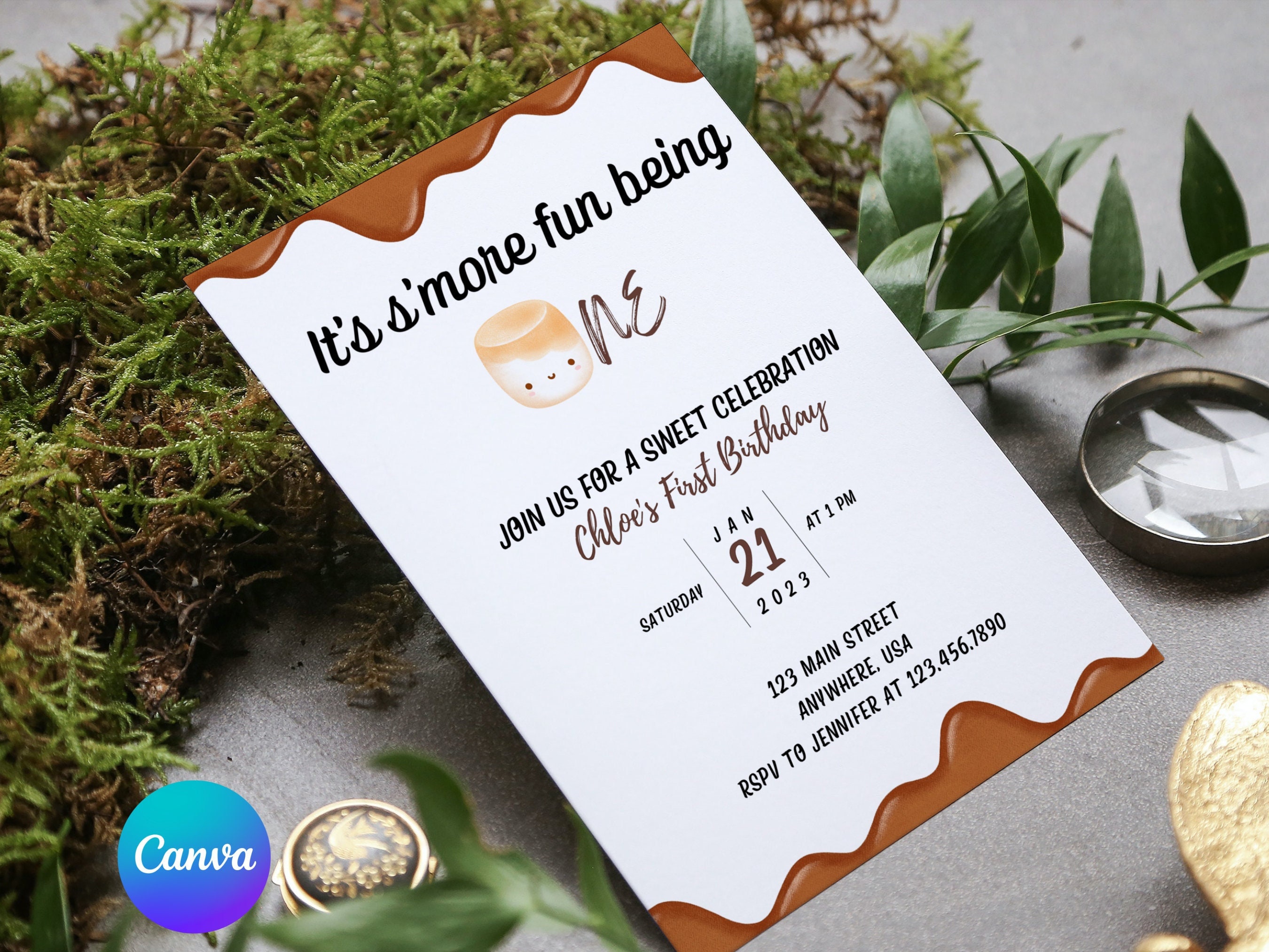Editable S'mores 1st Birthday Invitation, Smore Fun Being One ...