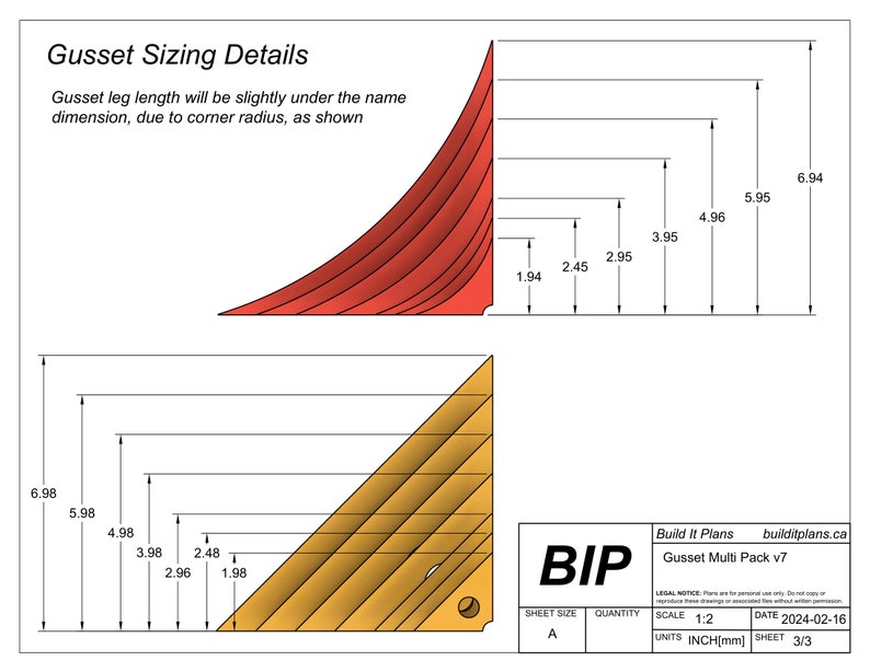 Corner Gusset Cut Files for Fabricators Pack of DXF Files for 90 Degree ...