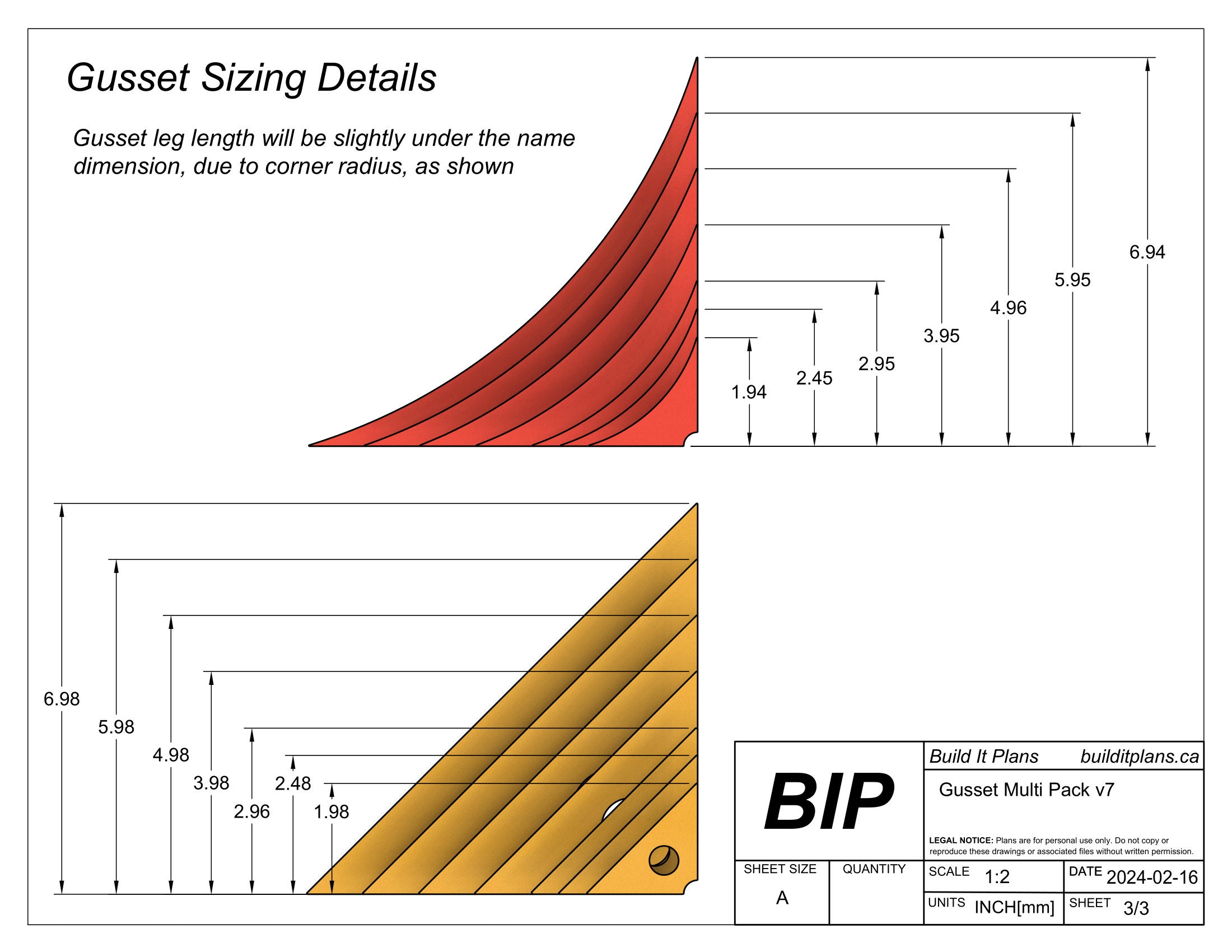 Corner Gusset Cut Files for Fabricators Pack of DXF Files for 90 Degree ...